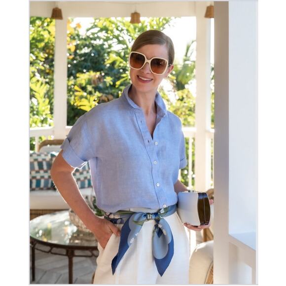 J. Crew Factory | Tops | Jcrew Womens Linen Top Size 2 Baird Mcnutt ...